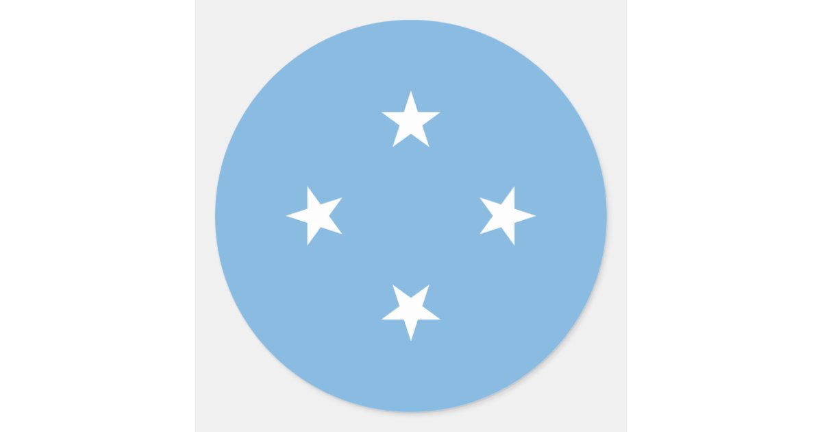 Micronesian Flag, Federated States of Micronesia Classic Round Sticker ...