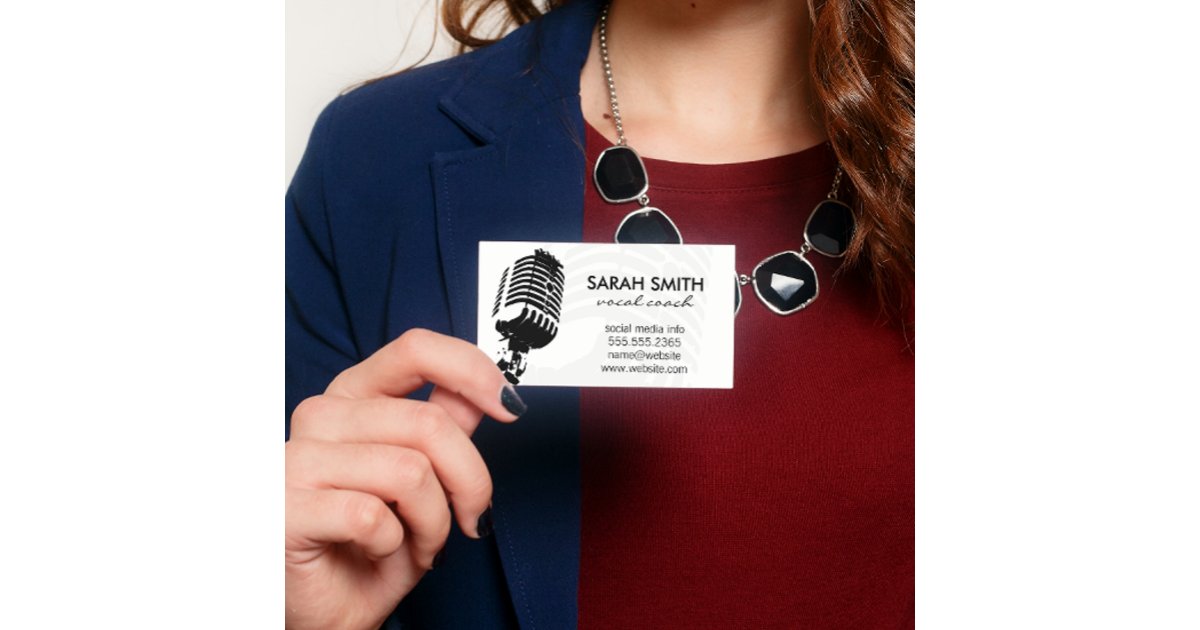Microphone Business Card | Zazzle