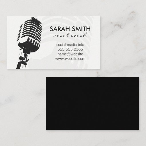 Microphone Business Card | Zazzle