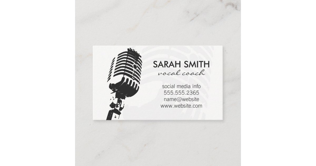 Microphone Business Card | Zazzle