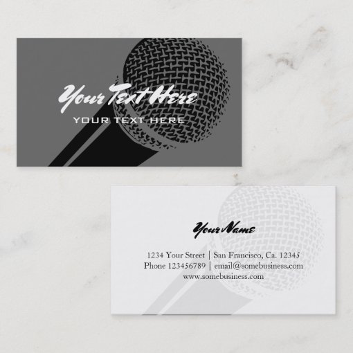 Microphone business card template logo design | Zazzle