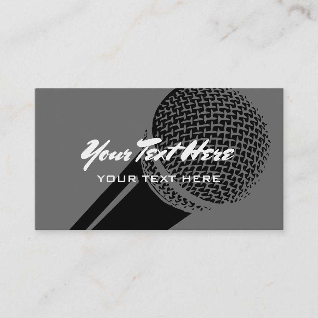Microphone business card template logo design | Zazzle