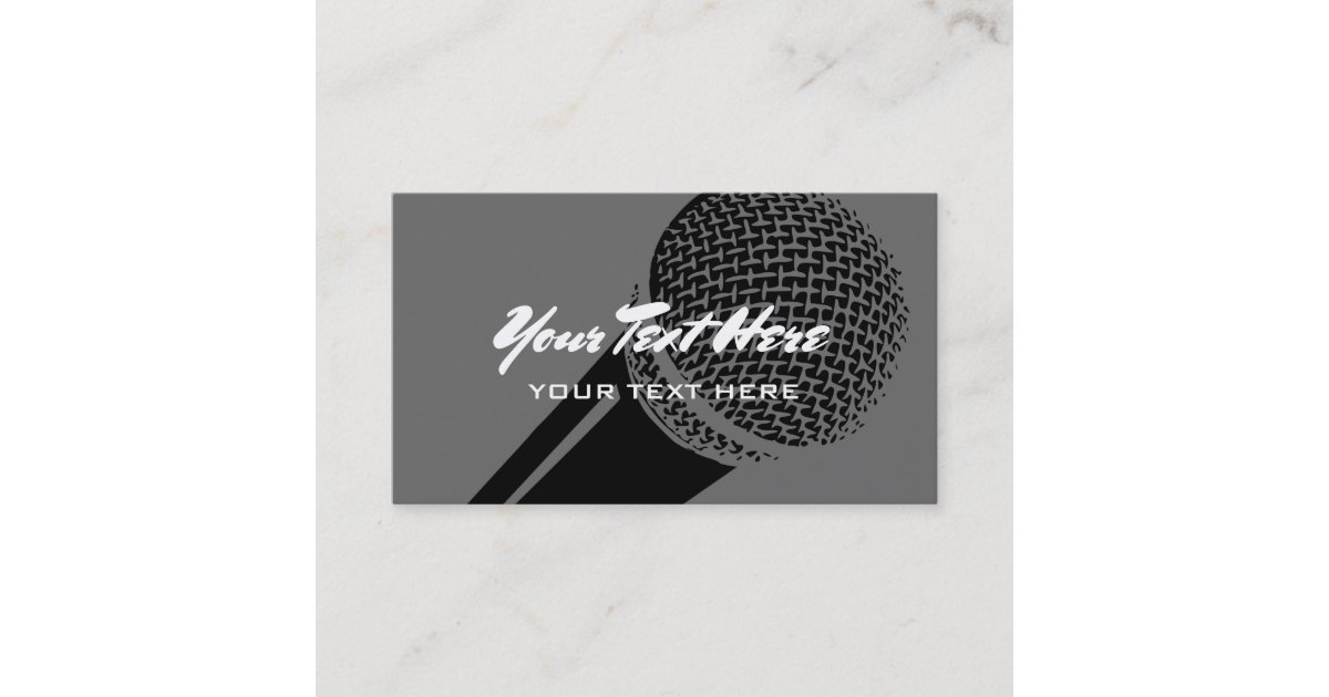 Microphone business card template logo design | Zazzle