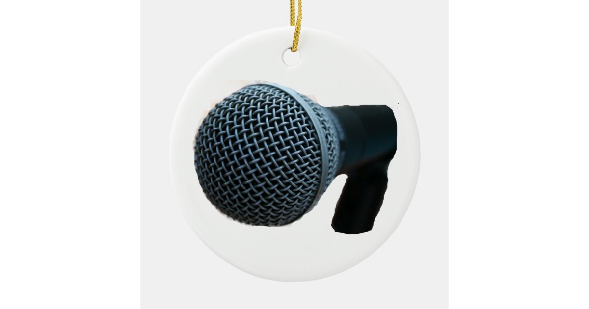 Microphone close up mic cutout design ceramic ornament | Zazzle