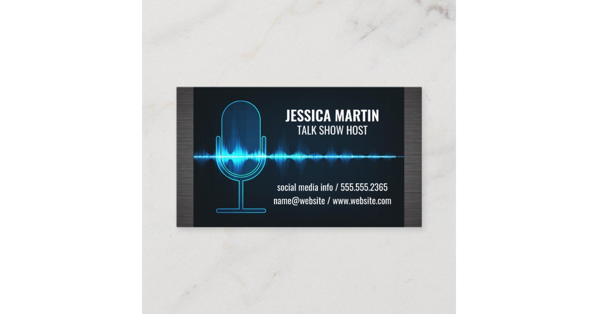 Microphone | Digital Sound Wave Business Card | Zazzle