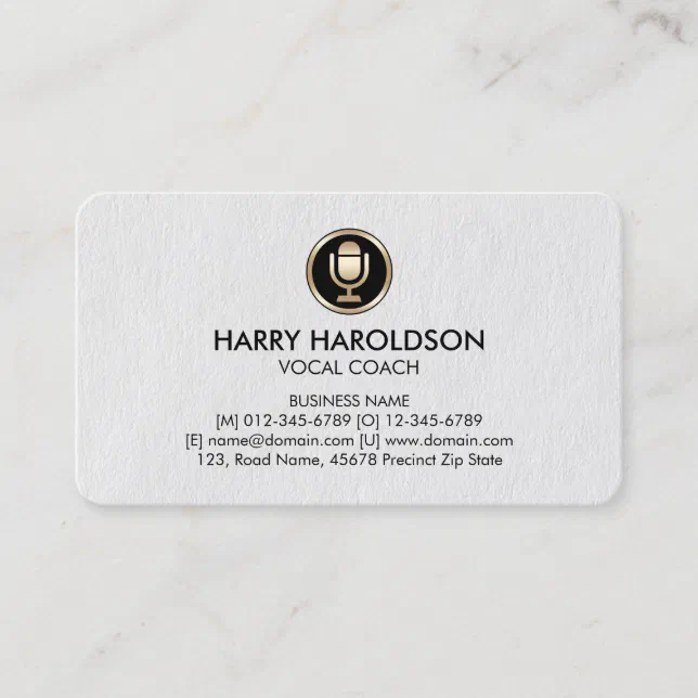 Microphone Icon Vocal Coach Premium Business Card | Zazzle