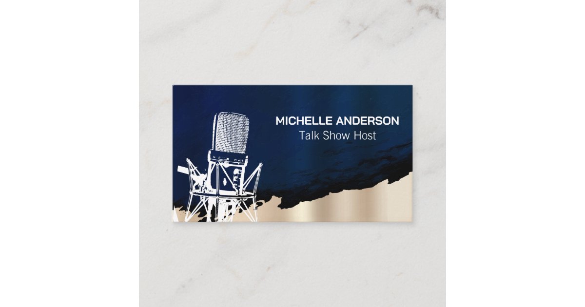 Microphone Image | Podcast Business Card | Zazzle