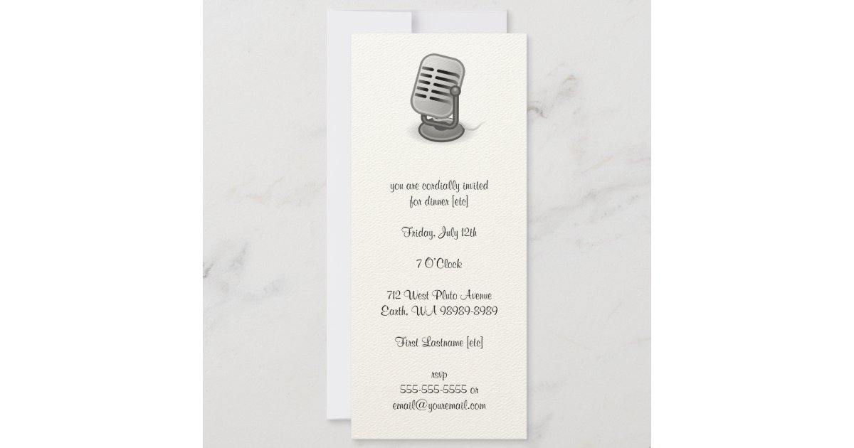 Microphone Invitation | Zazzle