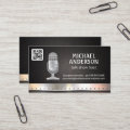 Microphone | Metal Trim | QR Code Business Card | Zazzle