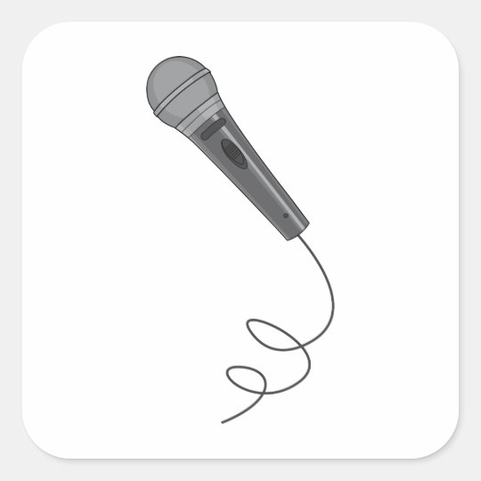 Microphone Mike ~ Audio Sound Music Square Sticker | Zazzle.com