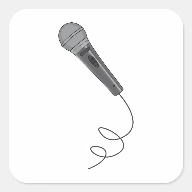 Microphone Mike ~ Audio Sound Music Square Sticker | Zazzle