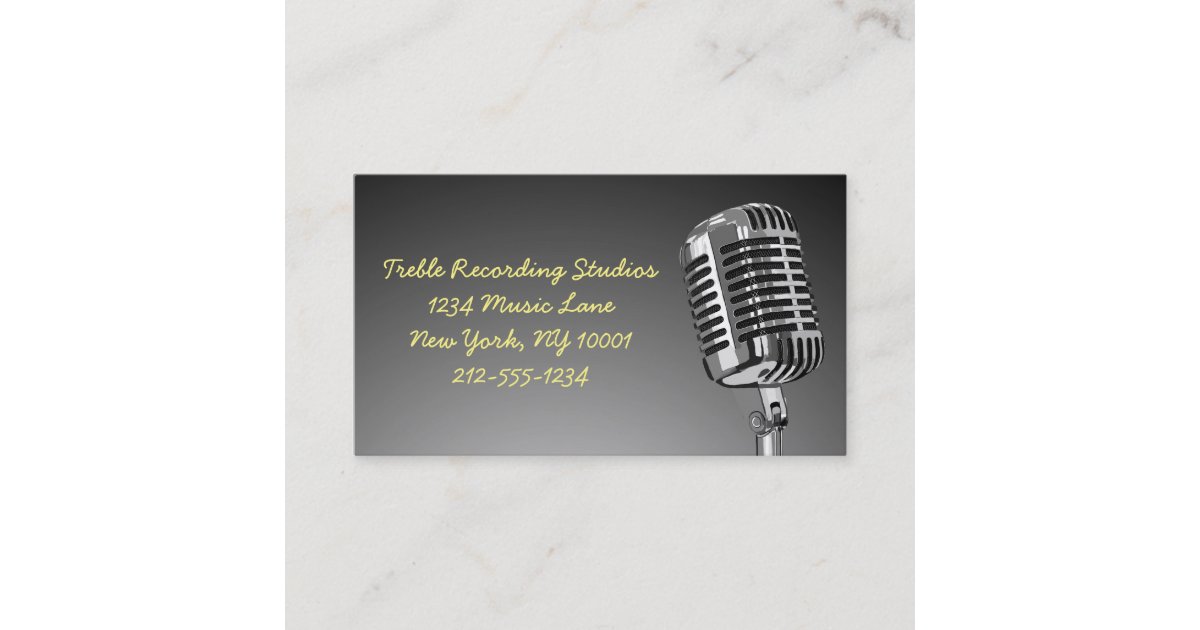 Microphone Music Business Card | Zazzle.com