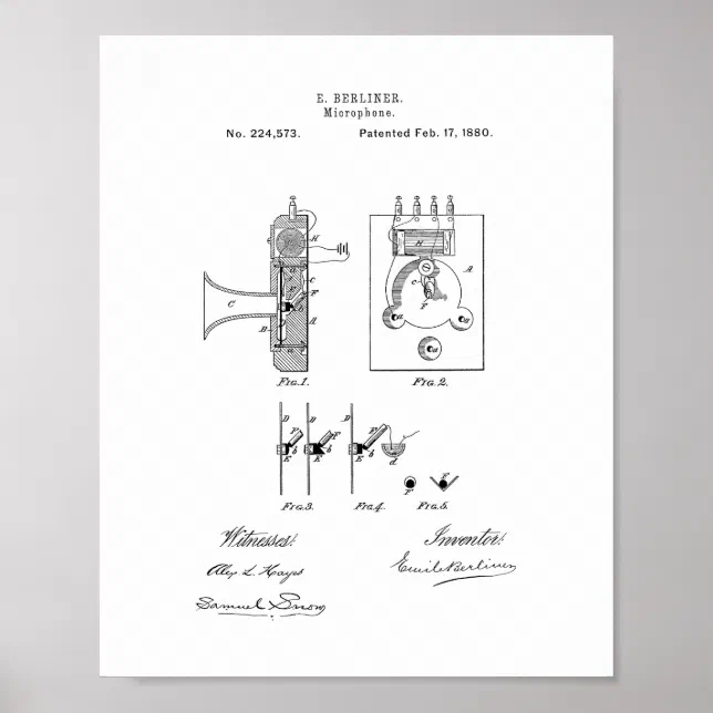 Microphone Patent Poster | Zazzle
