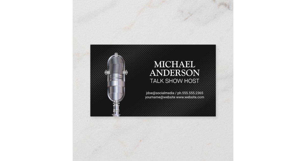 Microphone | Podcast Show Business Card | Zazzle