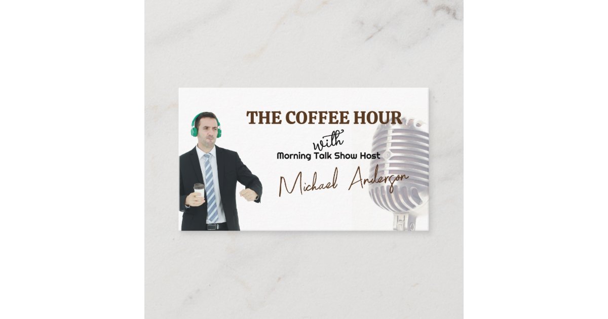 Microphone | Podcast Talk Show Host Business Card | Zazzle