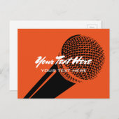 Microphone postcard template with mic logo graphic | Zazzle