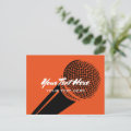 Microphone postcard template with mic logo graphic | Zazzle