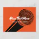 Microphone postcard template with mic logo graphic | Zazzle
