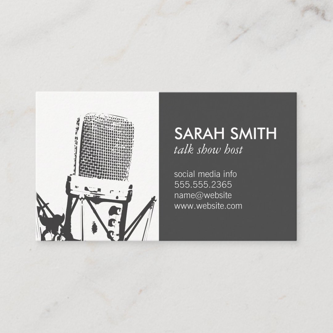 Microphone Singer Business Card | Zazzle