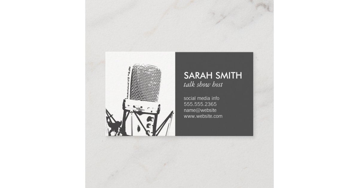 Microphone Singer Business Card | Zazzle
