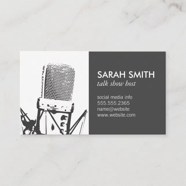 Microphone Singer Business Card | Zazzle