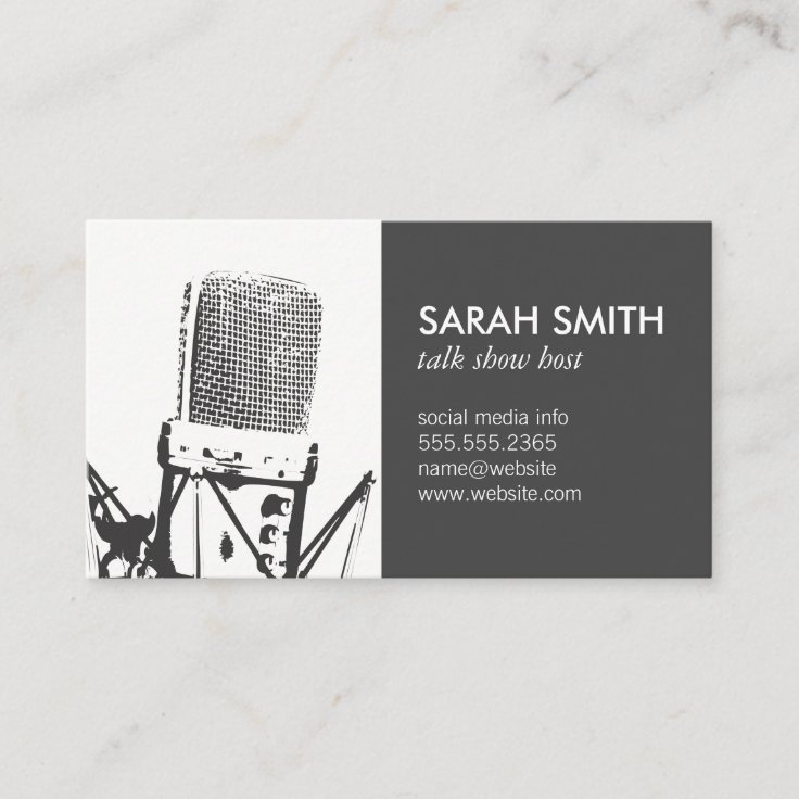 Microphone Singer Business Card | Zazzle