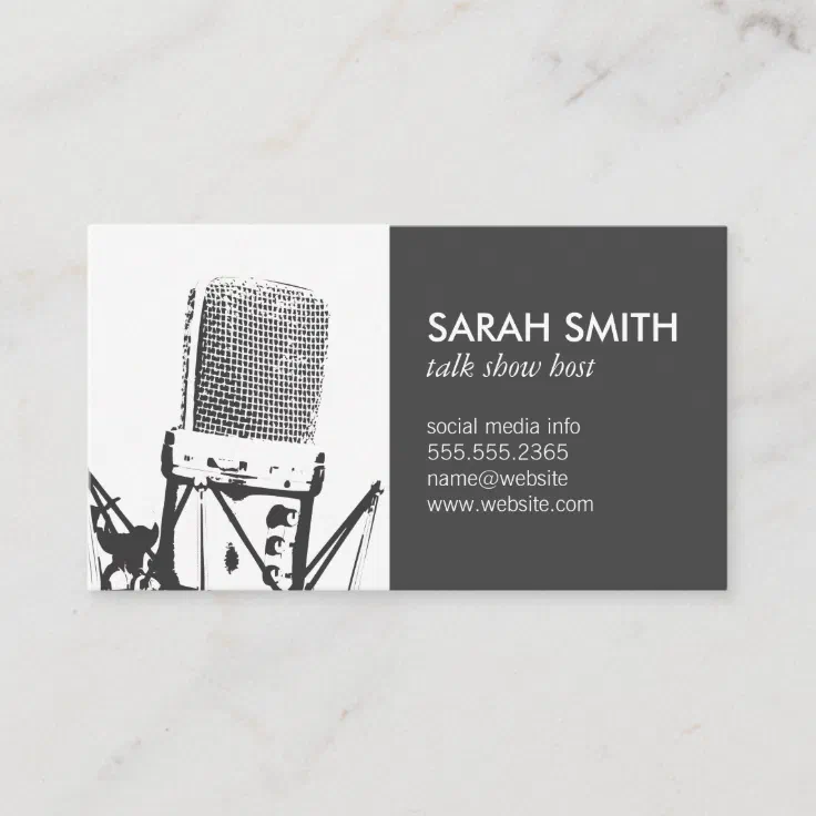 Microphone Singer Business Card | Zazzle