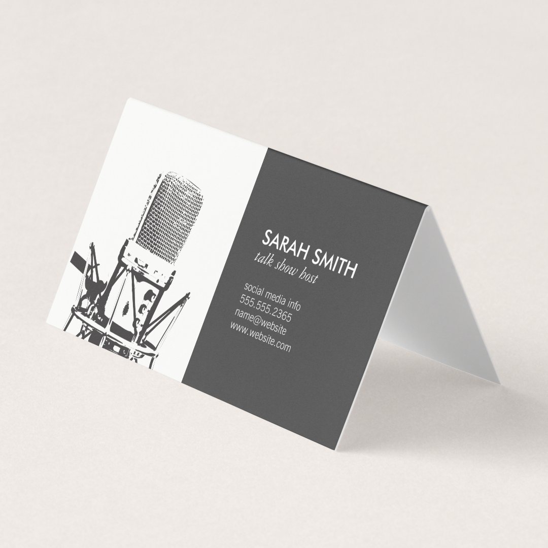Microphone Singer Business Card | Zazzle