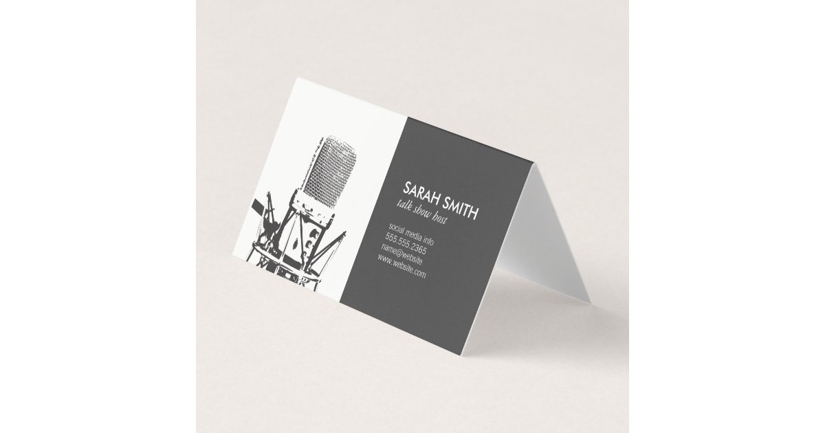 Microphone Singer Business Card | Zazzle
