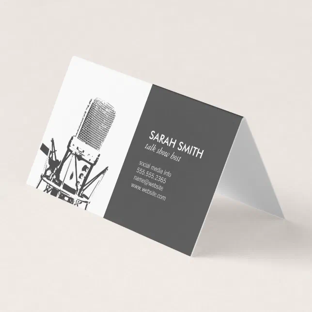 Microphone Singer Business Card | Zazzle