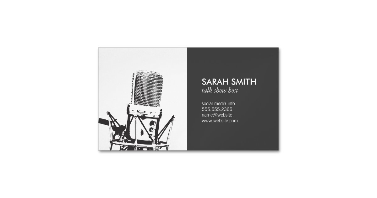 Microphone Singer Business Card Magnet | Zazzle