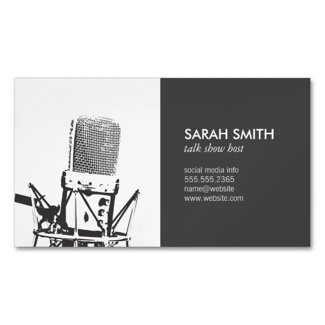 Microphone Singer Business Card Magnet | Zazzle