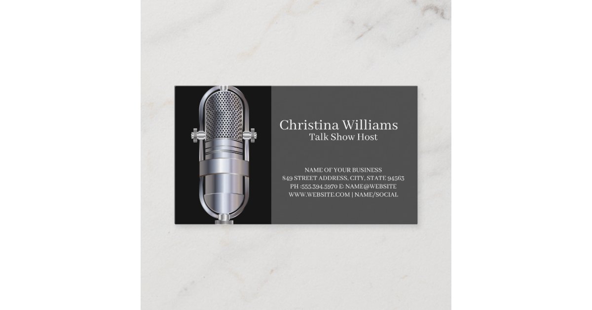 Microphone | Singer Entertainer Business Card | Zazzle