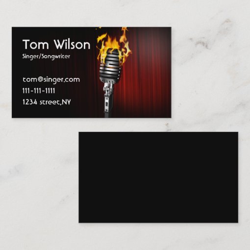 microphone singer music Business card | Zazzle