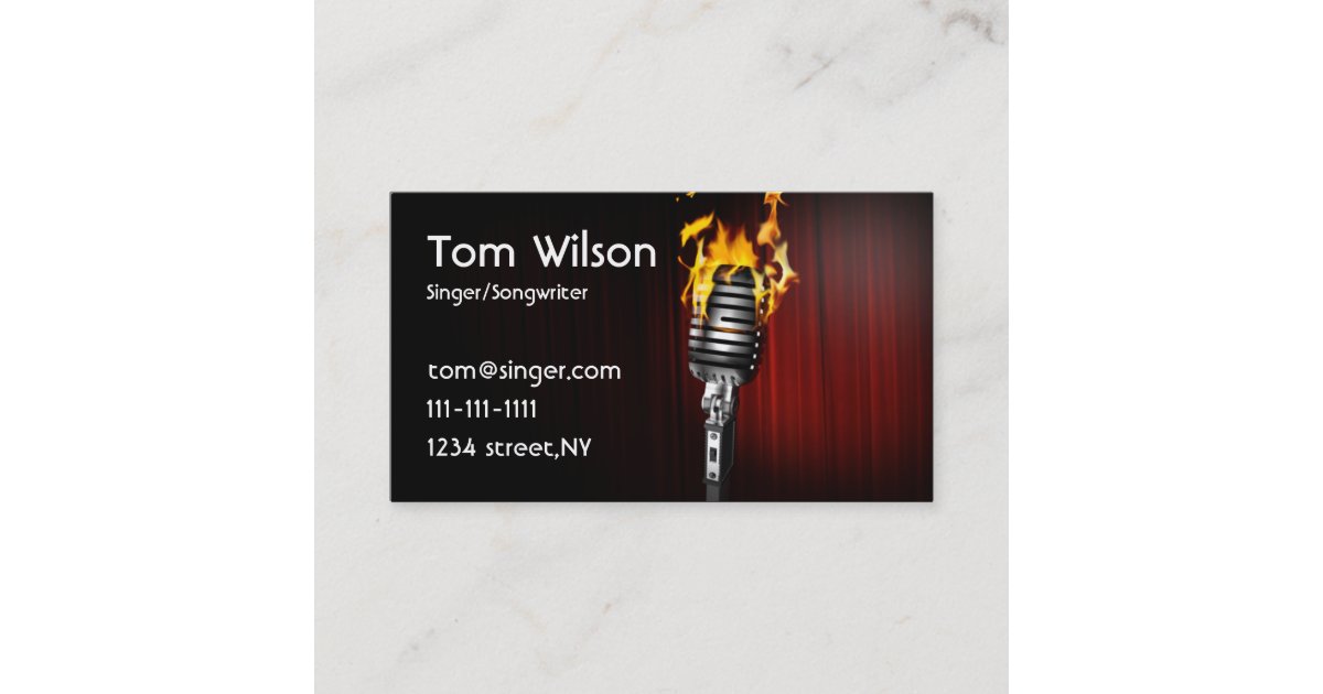 microphone singer music Business card | Zazzle