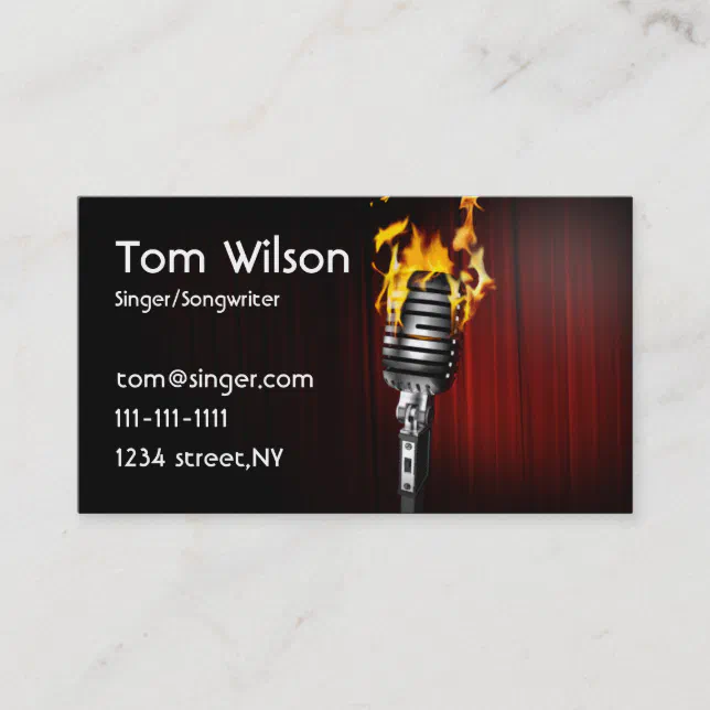 microphone singer music Business card | Zazzle