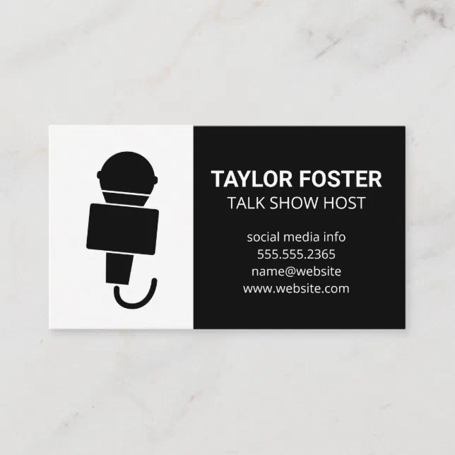 Microphone Singer | Talk Show Host Business Card | Zazzle