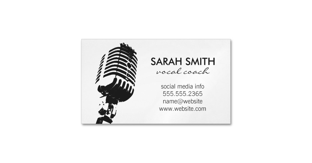 Microphone Stand Business Card Magnet | Zazzle
