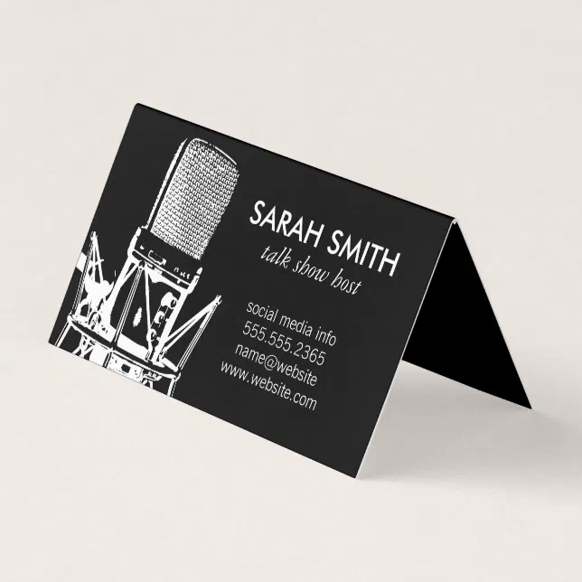 Microphone | Vlogger | Podcast Business Card | Zazzle