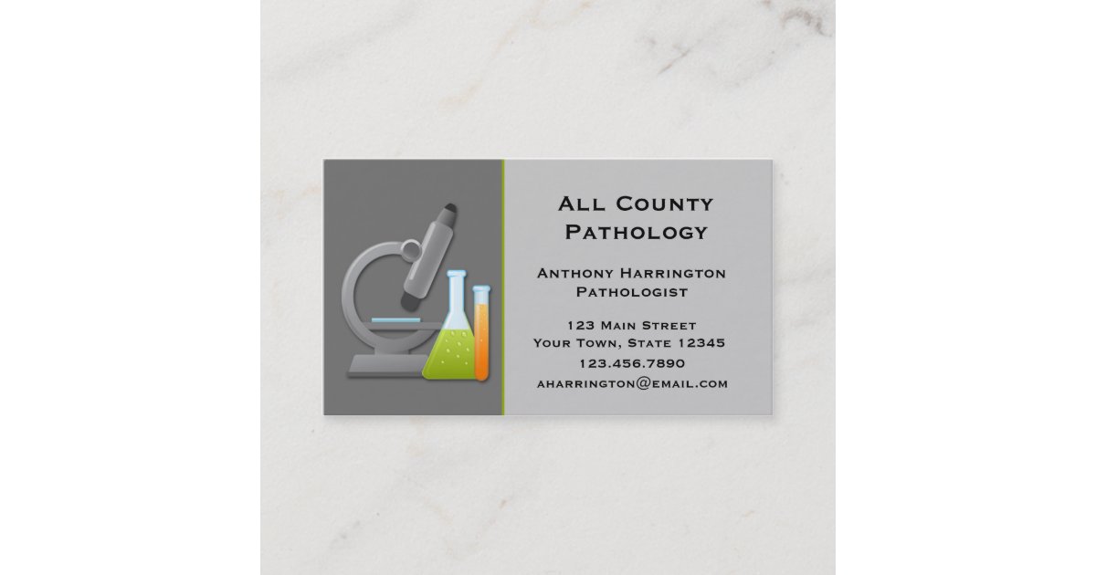 Microscope and Test Tubes, Gray Business Card | Zazzle