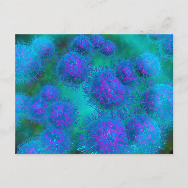 Microscopic View Of Diplococcus Bacterium Postcard | Zazzle