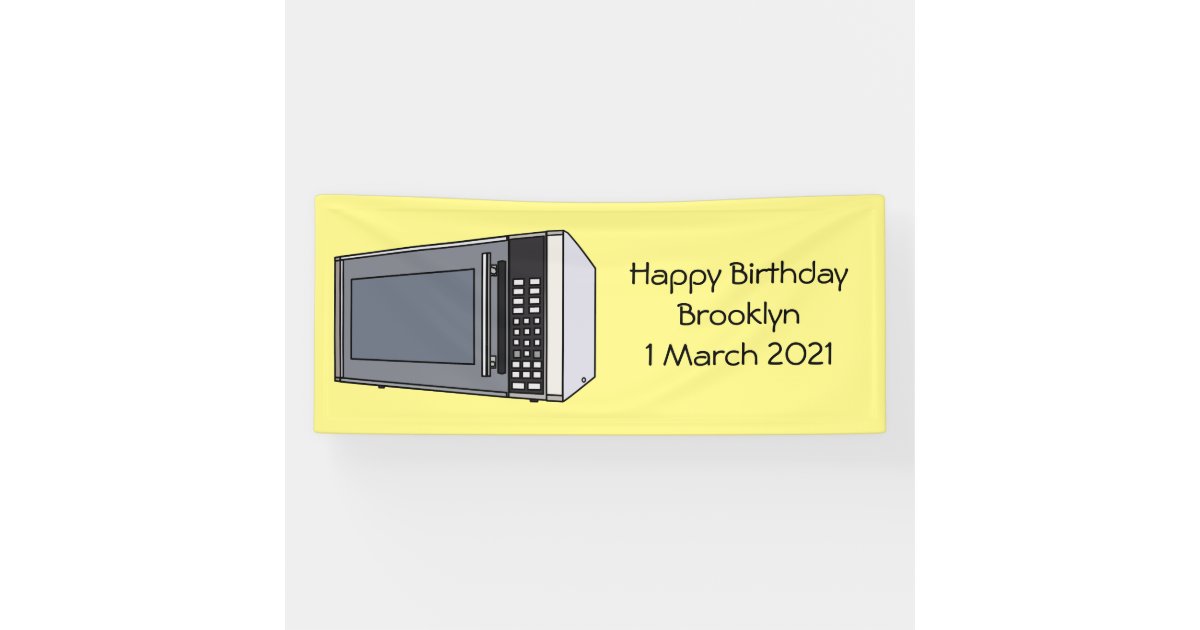 Microwave cartoon illustration banner | Zazzle