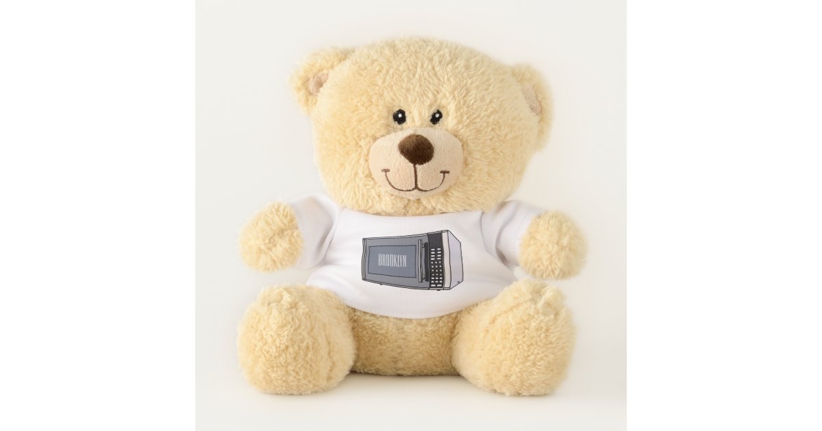 Microwave cartoon illustration teddy bear | Zazzle
