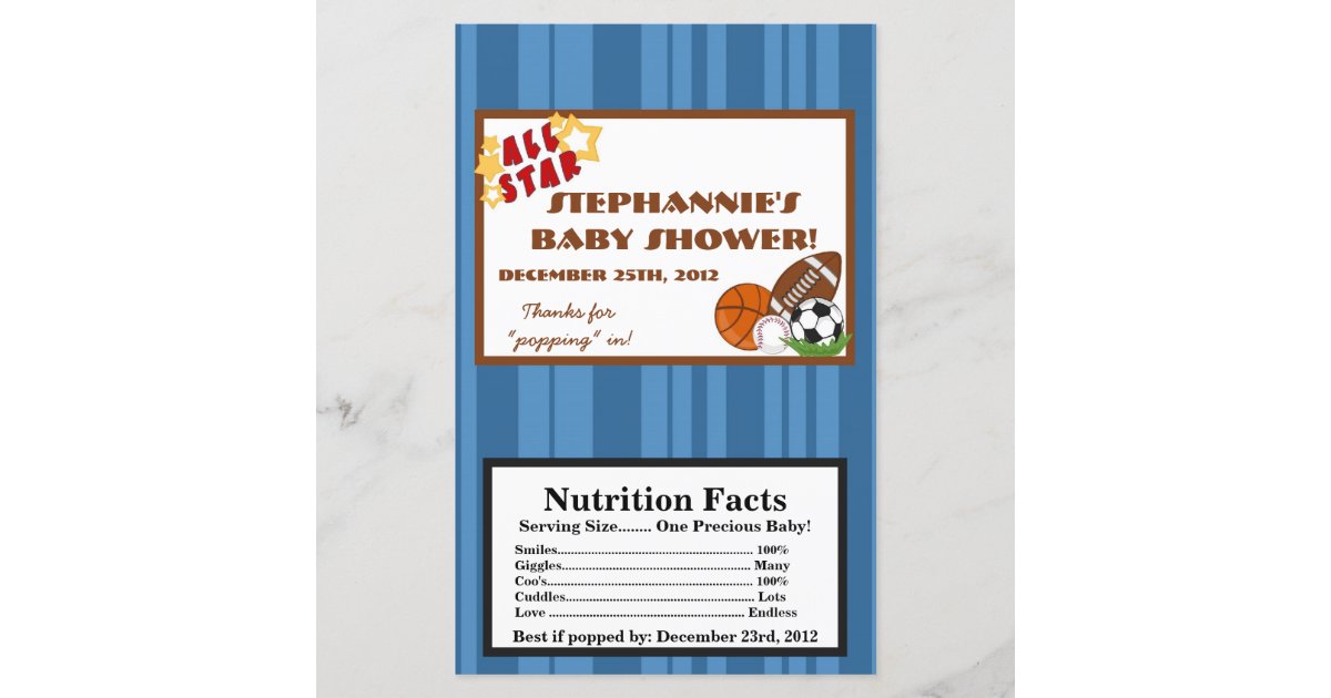 Microwave Popcorn Wrapper All-Star Blue | Zazzle