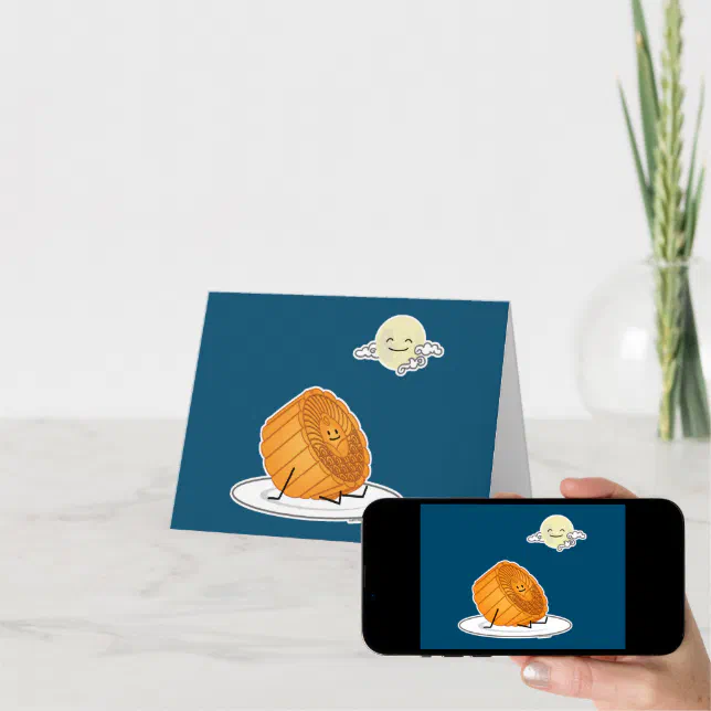 Mid Autumn Festival Moon cake lunar mooncakes pas Card | Zazzle