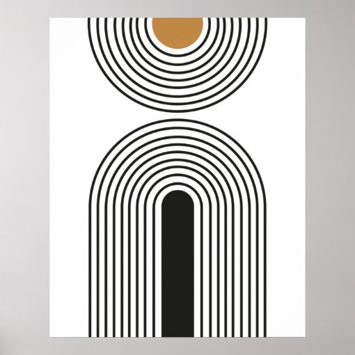 Mid Century Abstract Geometric Modern Minimalist Poster | Zazzle