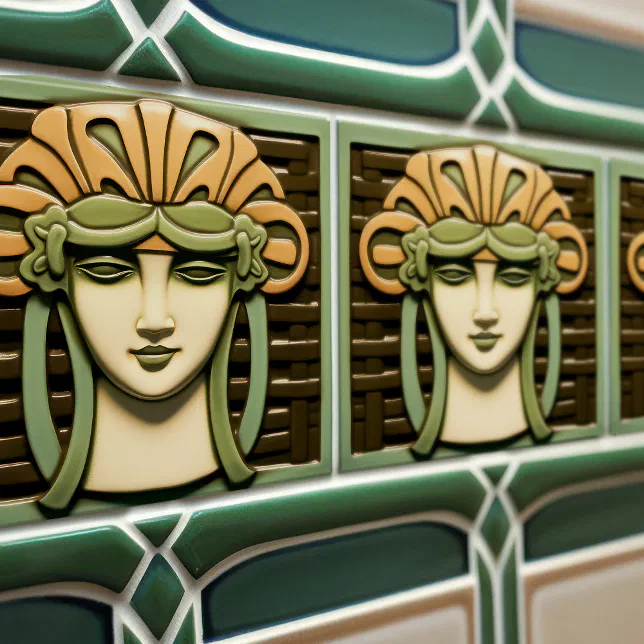 Mid-Century Abstract Symmetry Arts Crafts Movement Ceramic Tile | Zazzle