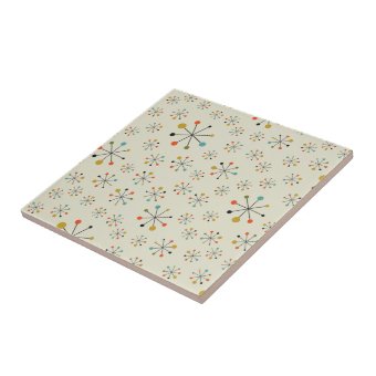 Mid-Century Atomic Inspired Pattern Ceramic Tile | Zazzle