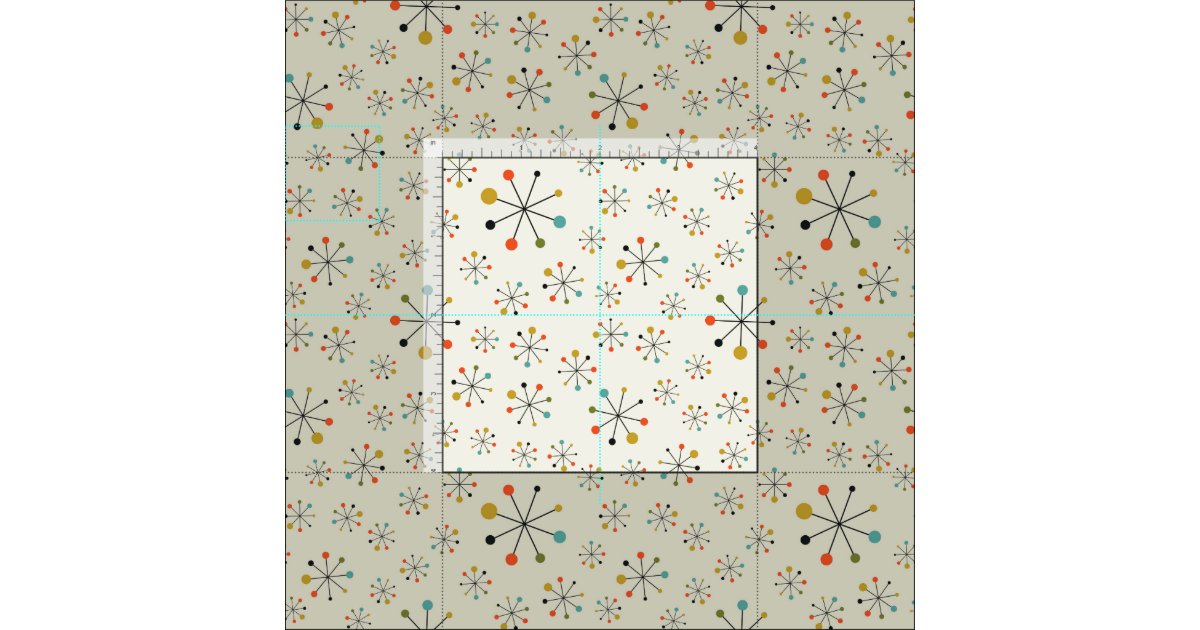 Mid-Century Atomic Inspired Pattern Fabric | Zazzle