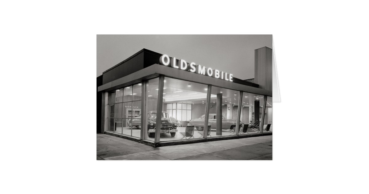 Mid-Century Auto Dealership, 1950. | Zazzle